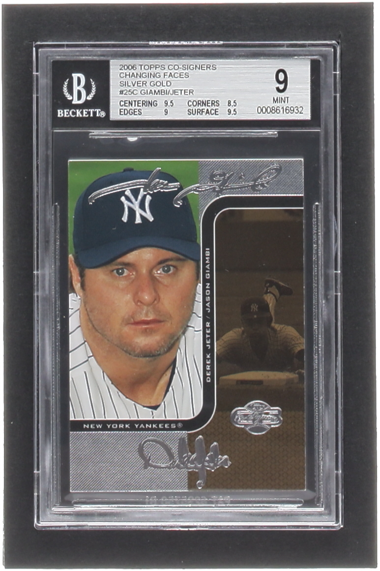 Jason Giambi / Derek Jeter 2006 Topps Co-Signers Changing Faces Silver ...