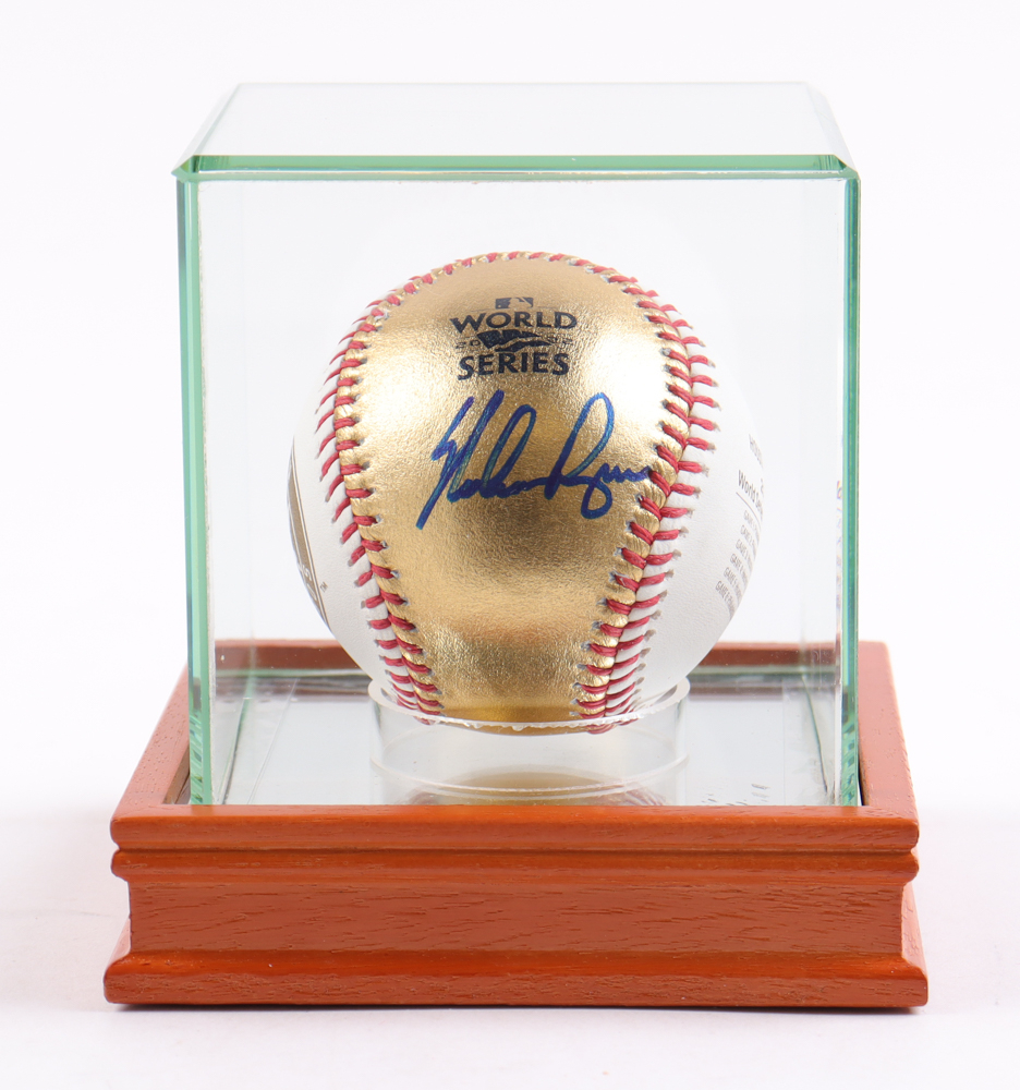 Nolan Ryan Signed 2022 Houston World Series Logo Baseball With Wood Display Case (PSA ...