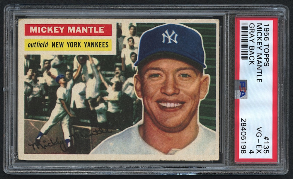Mickey Mantle 1956 Topps #135 | Gray Back (PSA 4) | Pristine Auction