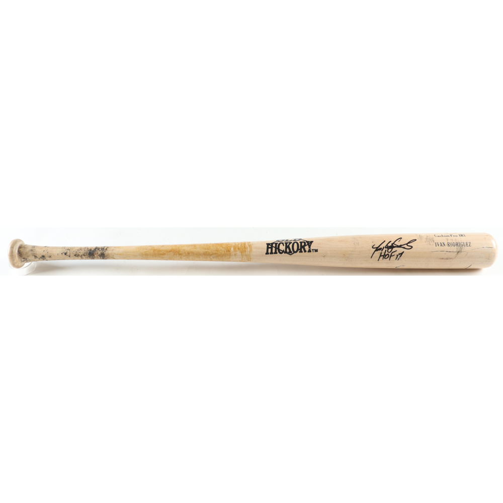 Ivan Rodriguez Old Hickory Pro Baseball Bat Inscribed "HOF 17" (JSA ...