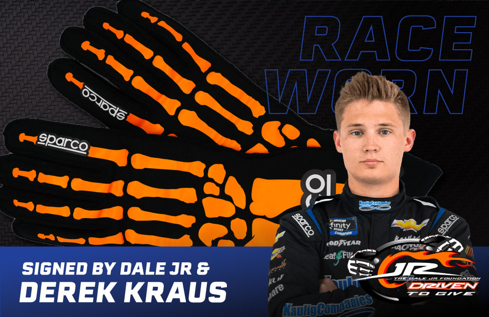 Derek Kraus 2023 Bristol Race Worn & Signed Gloves | Also Signed by Dale Earnhardt Jr. (Driven ...