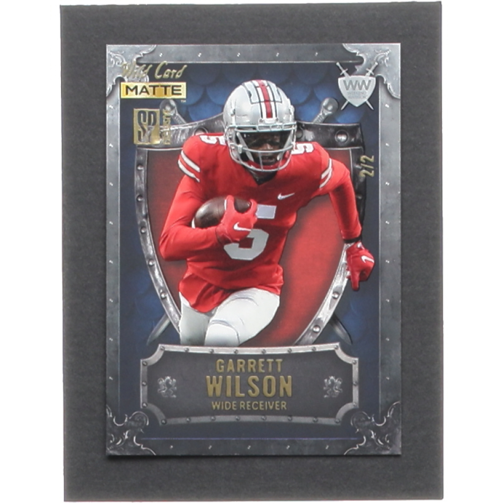 Garrett Wilson 2022 Wild Card Matte Black Weekend Warriors Navy Blue SP ...