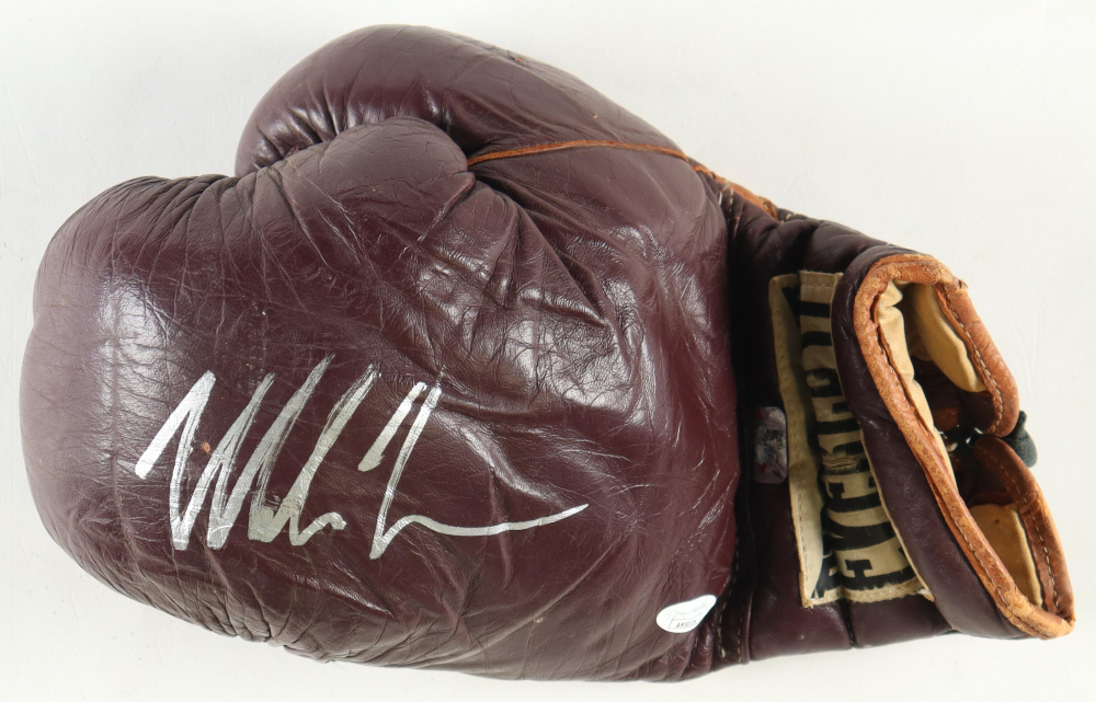 Mike Tyson Signed Vintage Everlast Boxing Glove with Wooden Mirror ...