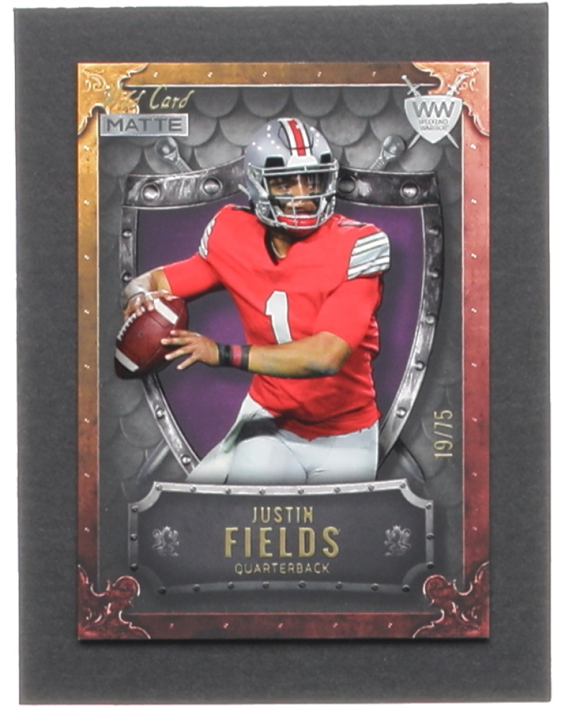 Justin Fields 2021 Wild Card Matte Black Weekend Warriors Purple #WWCB2 #19/75 | Pristine Auction