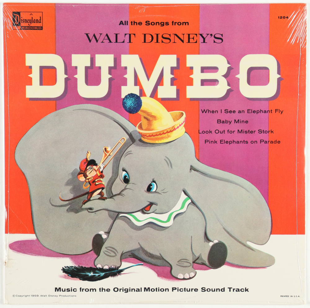 Walt Disney's "Dumbo" Factory Sealed 1959 Vinyl LP Record Album Sleeve ...