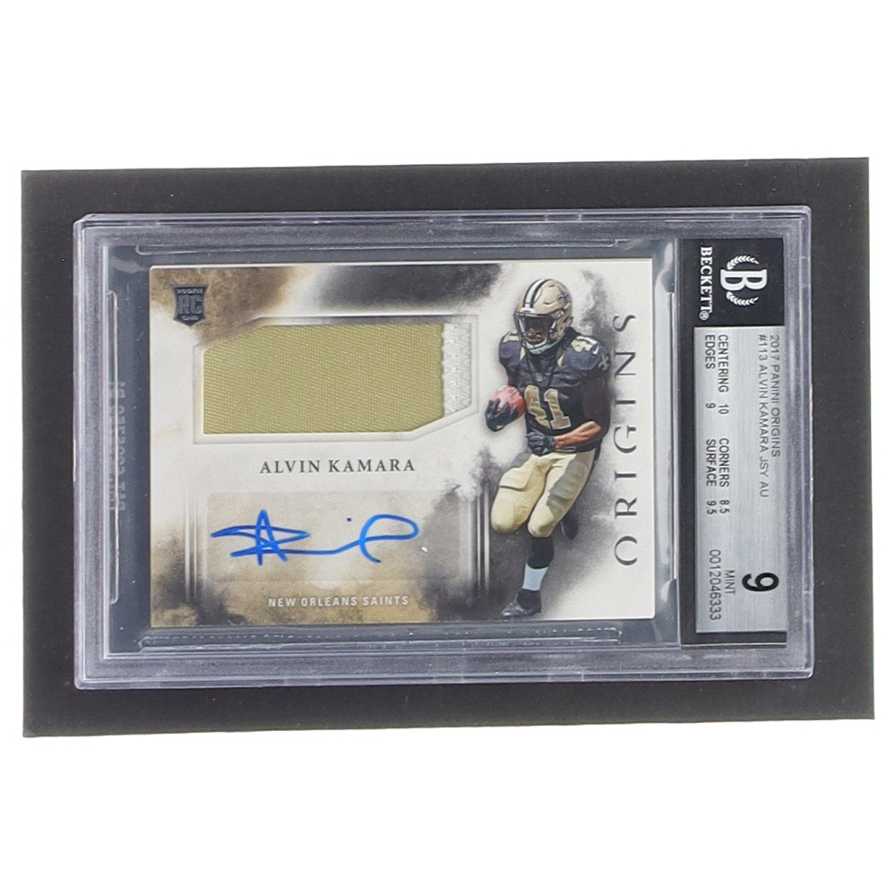 Alvin Kamara 2017 Panini Origins #113 JSY AU RC (BGS 9 | Auto Grade 10 ...