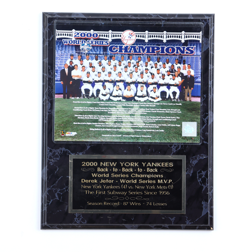 2000 World Series Champions Yankees Custom Plaque Photo Display | Pristine Auction