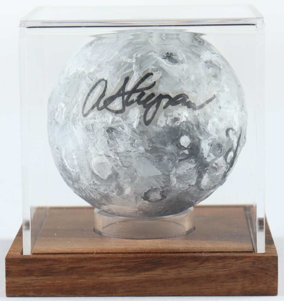 Alan Shepard Signed Replica Moon Rock With Display Case (PSA ...
