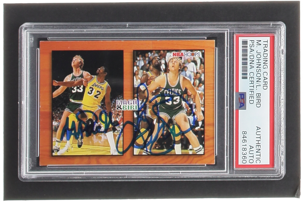 Magic Johnson & Larry Bird Signed 1993-94 Hoops #MB1 / Commemorative (PSA) | Pristine Auction