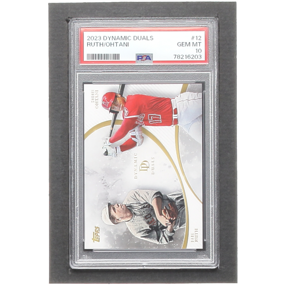 Babe Ruth / Shohei Ohtani 2023 Dynamic Duals #12 (PSA 10) | Pristine Auction