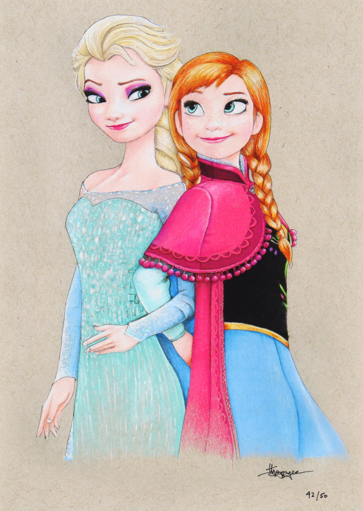 "Elsa & Anna" Frozen | Limited Edition 8x12 Fine Art Print by Thang ...