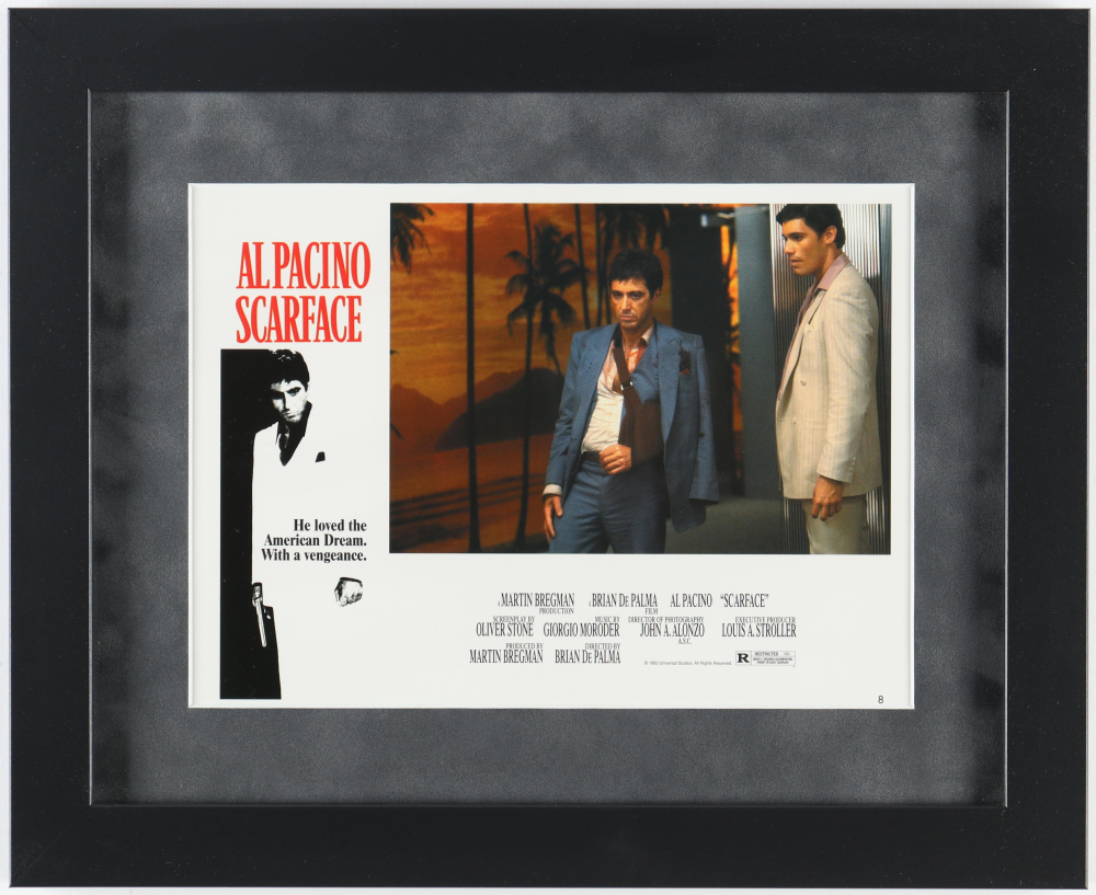 1983 "Scarface" Custom Framed Matted Lobby Card Display | Pristine Auction