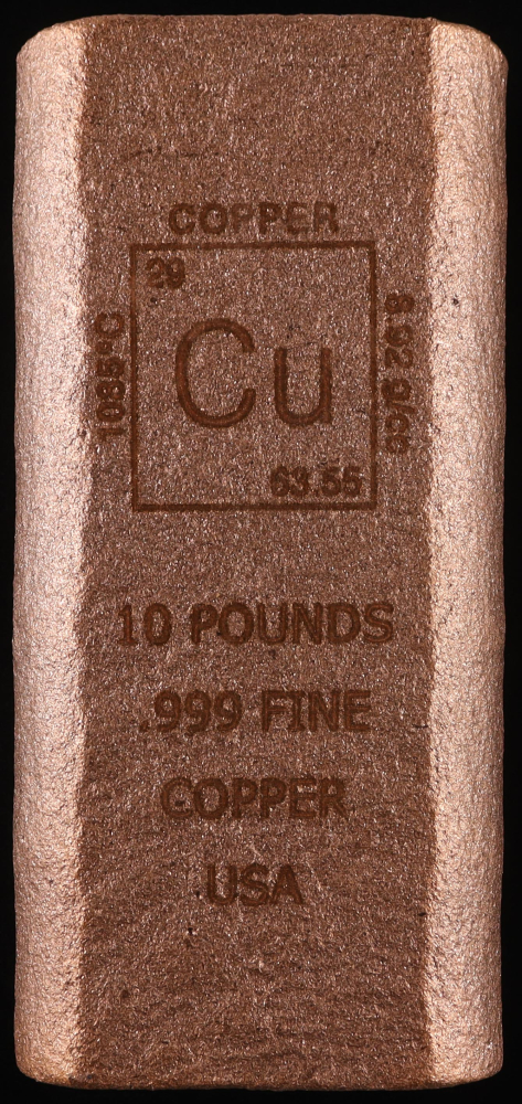 10 Pounds .999 Fine Copper Periodic Table Design Bullion Bar | Pristine ...