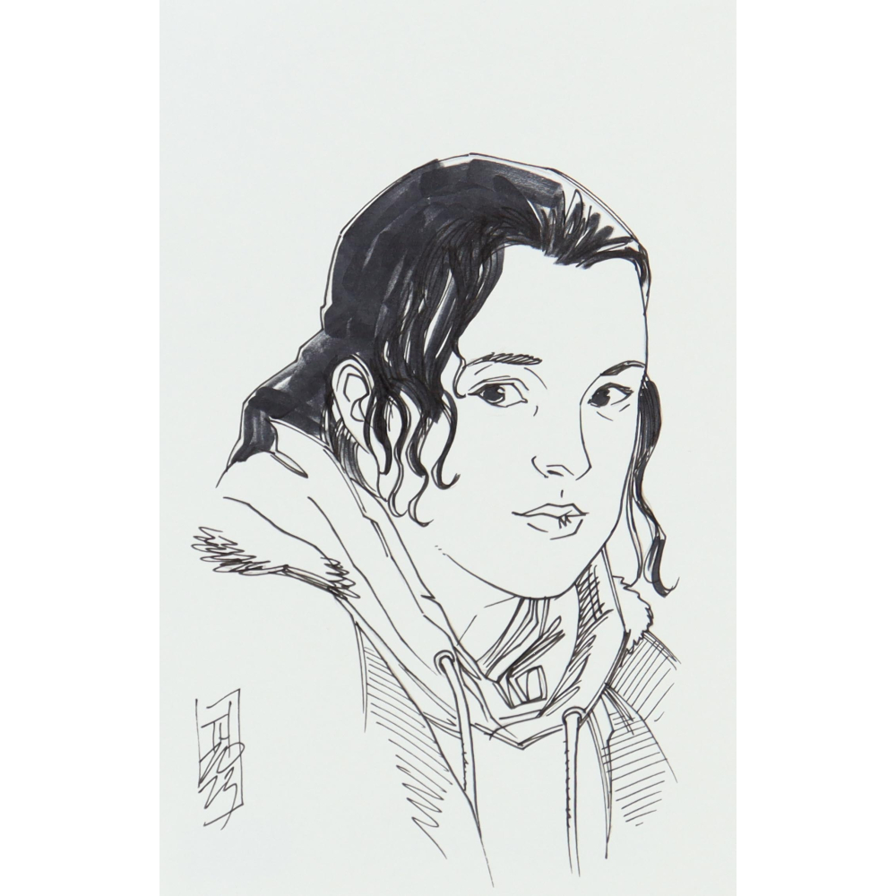 Tom Hodges Signed "Ellie" 5x8 Hand Drawn Sketch (PA) | Pristine Auction