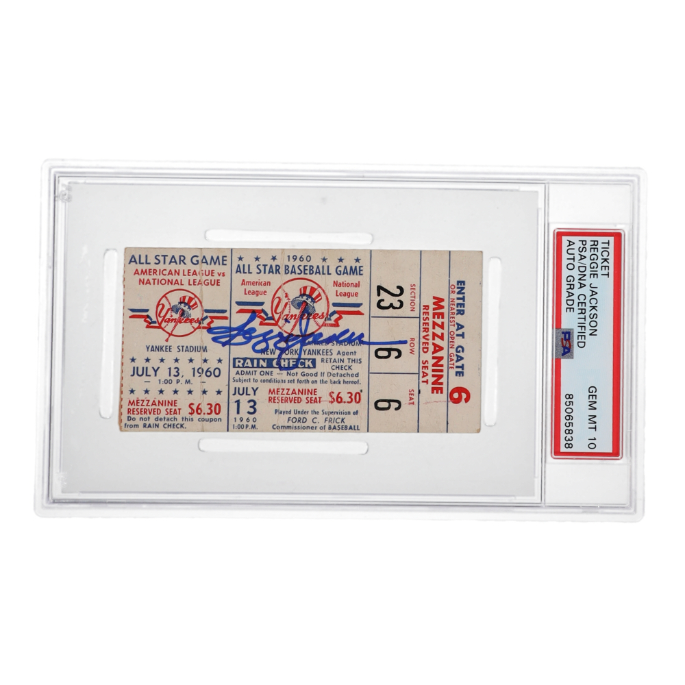 Reggie Jackson Signed 1960 World Series Ticket Stub (PSA | Autograph ...