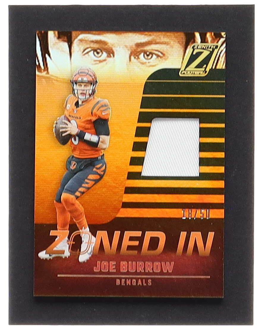 Joe Burrow 2022 Zenith Zoned In Materials Prime #3 #18/50 | Pristine ...