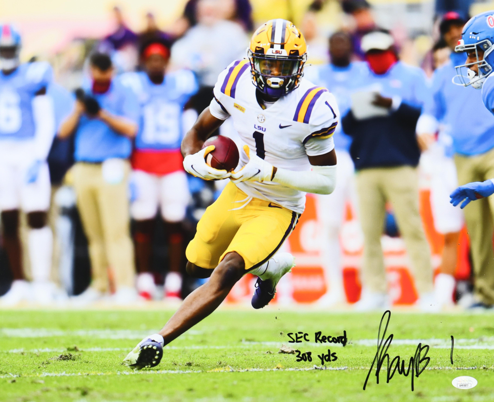 Kayshon Boutte Signed LSU Tigers 16x20 Photo Inscribed "308 Yds" & "SEC ...