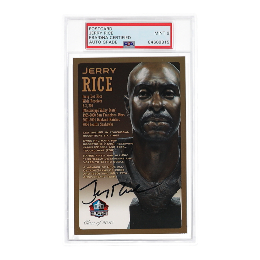 Jerry Rice Signed LE Football Hall of Fame 3.5x5.5 Postcard (PSA ...