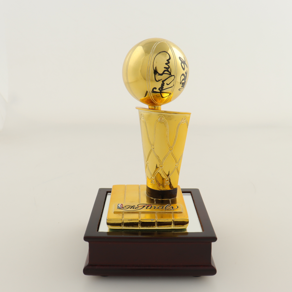Larry Bird & Magic Johnson Signed NBA Championship Basketball Trophy ...