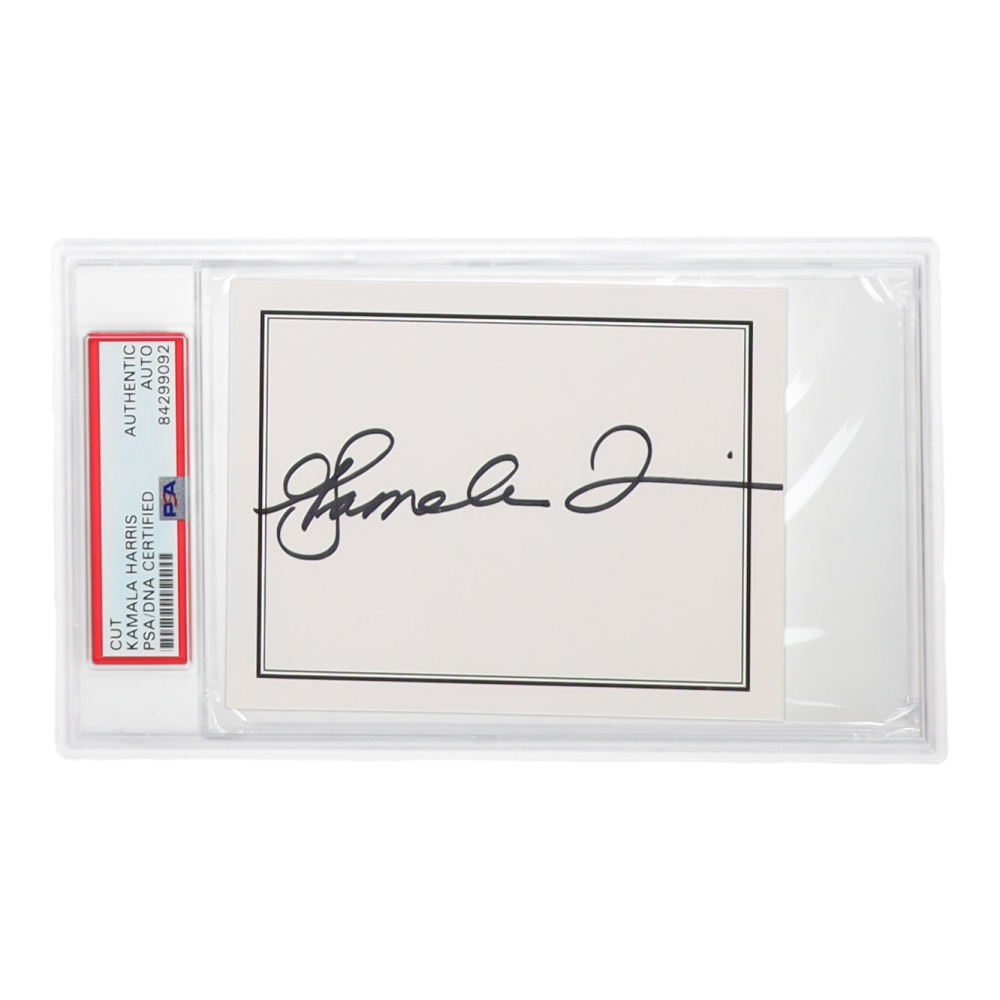 Kamala Harris Signed 3.5x4.5 Cut (PSA) | Pristine Auction