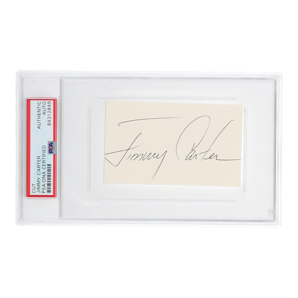 Jimmy Carter Signed 3x5 Cut (PSA) | Pristine Auction