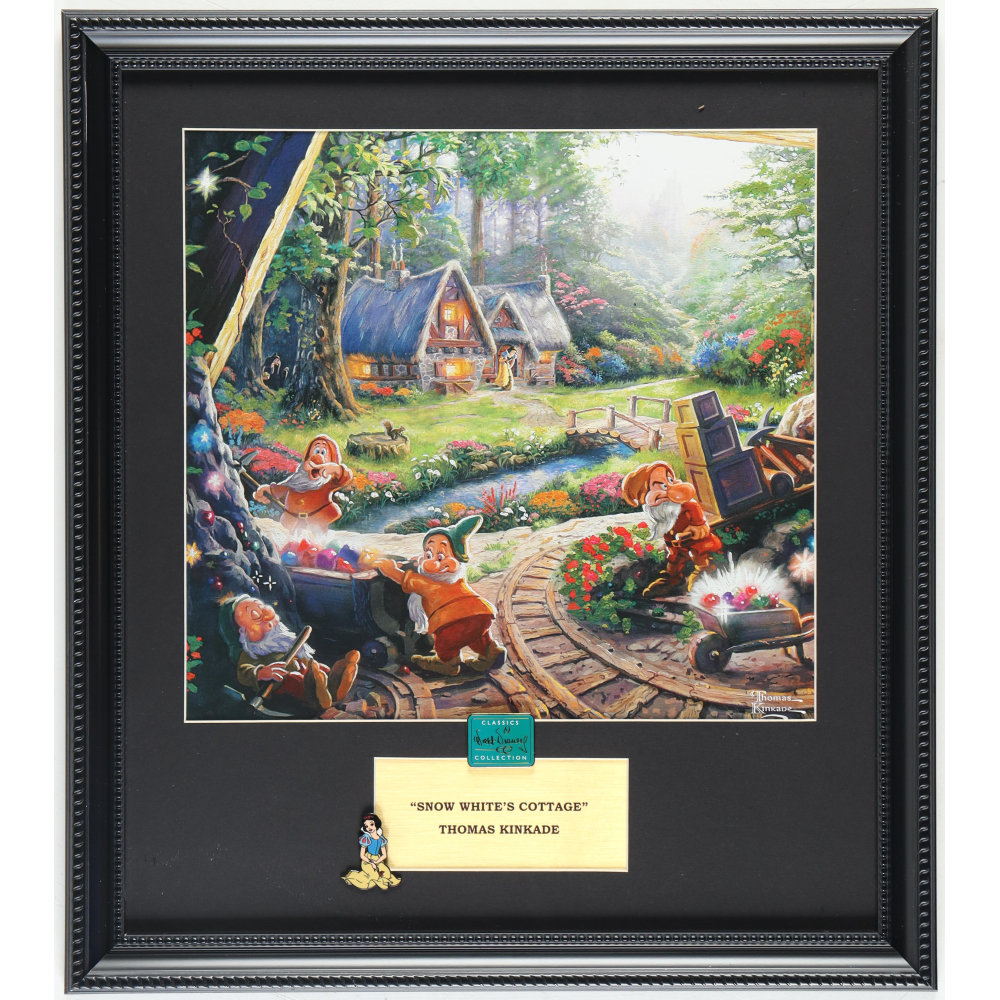 Thomas Kinkade "Snow White's Cottage" Custom Framed Print Display With ...