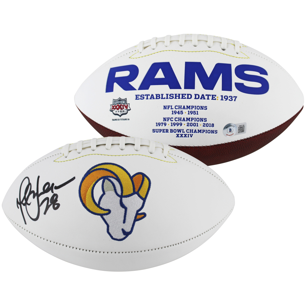 Marshall Faulk Signed Rams Logo Football (Beckett) | Pristine Auction