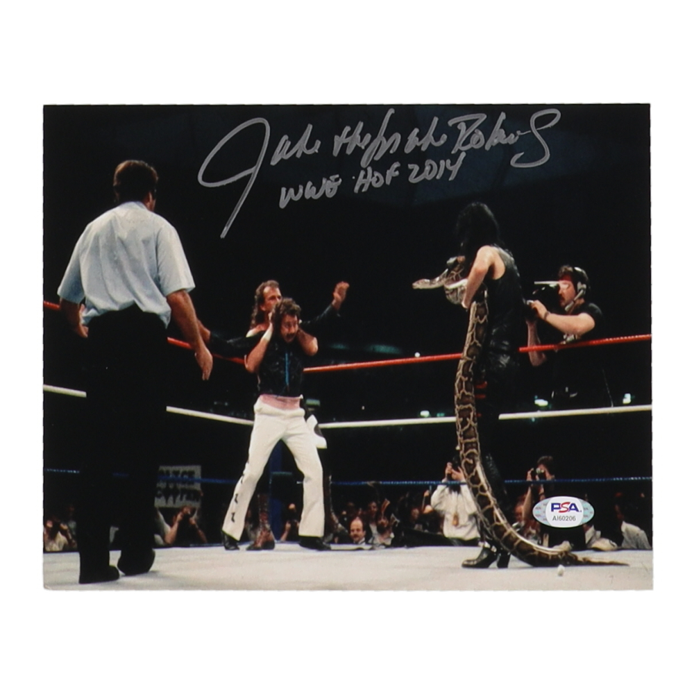 Jake "The Snake" Roberts Signed WWE 8x10 Photo Inscribed "WWE HOF 2014 ...