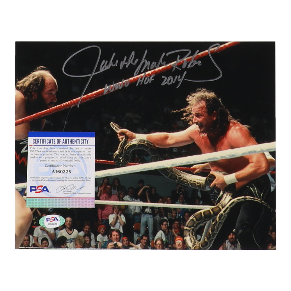 Jake "The Snake" Roberts Signed WWE 8x10 Photo Inscribed "WWE HOF 2014 ...