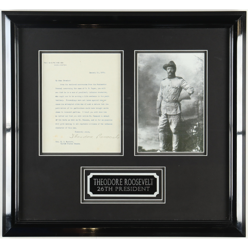 Theodore Roosevelt Signed Original 1909 Letter with White House ...