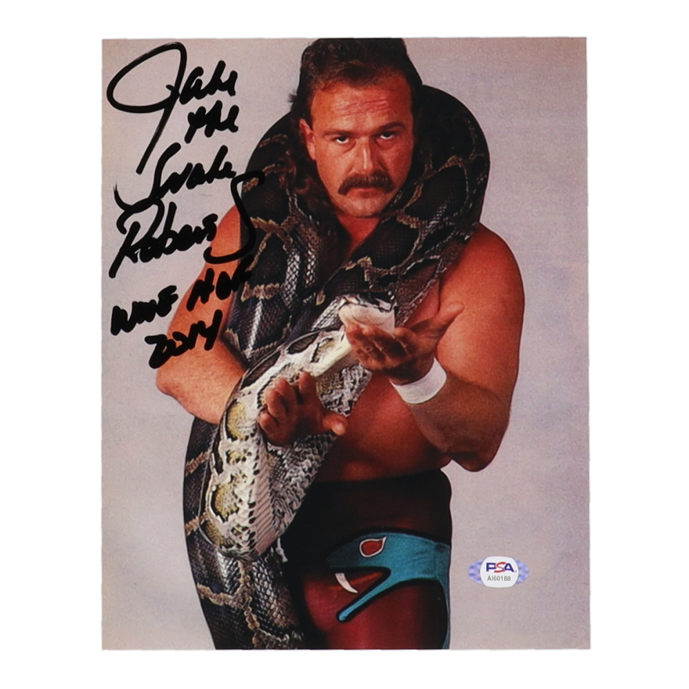 Jake "The Snake" Roberts Signed WWE 8x10 Photo Inscribed "WWE HOF 2014 ...
