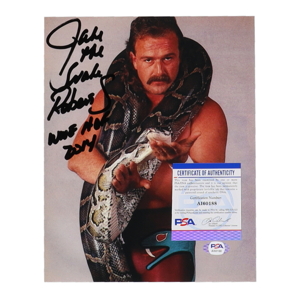 Jake "The Snake" Roberts Signed WWE 8x10 Photo Inscribed "WWE HOF 2014 ...