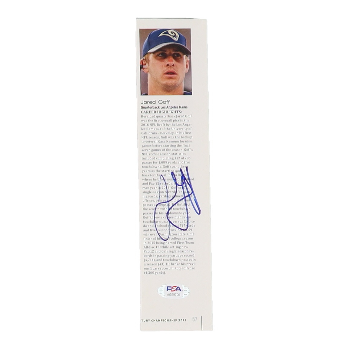 Jared Goff Signed 2.5x10 Magazine Cut (PSA) | Pristine Auction