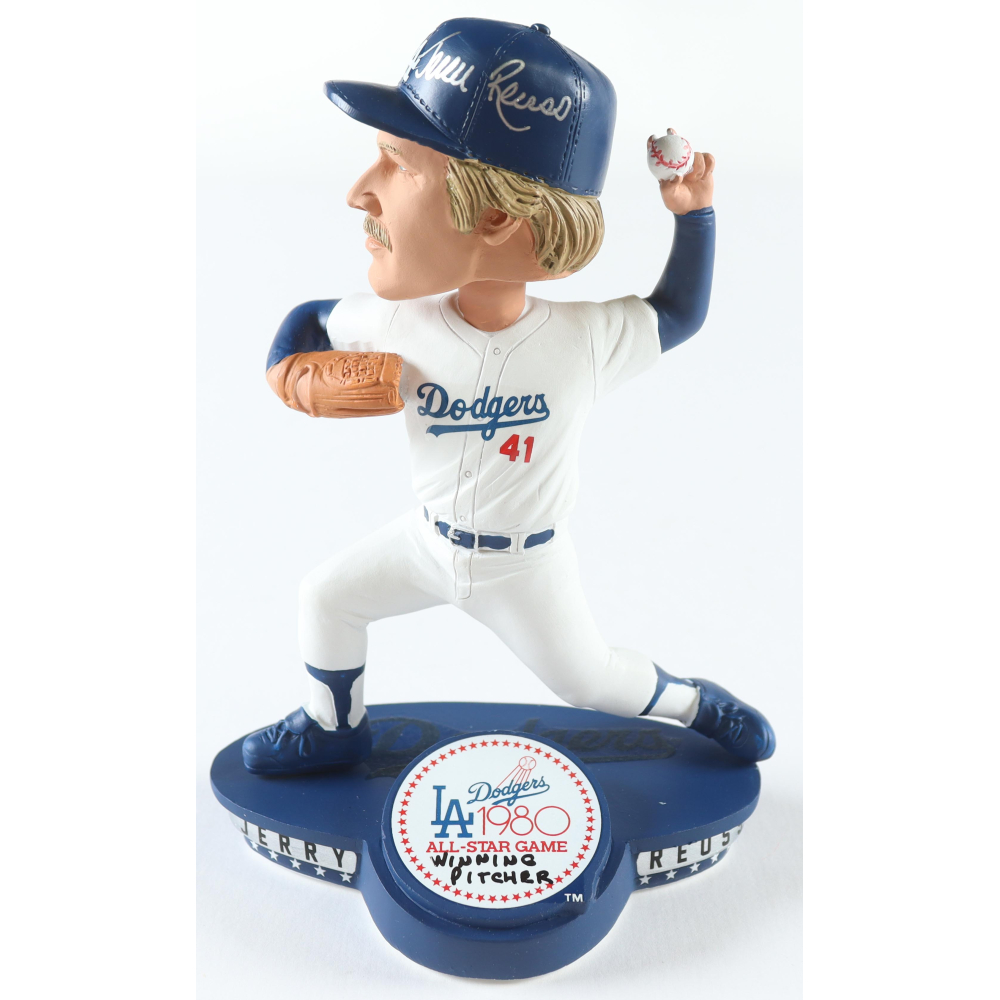 Jerry Reuss Signed LE Dodgers Ceramic Bobblehead Inscribed "Winning ...