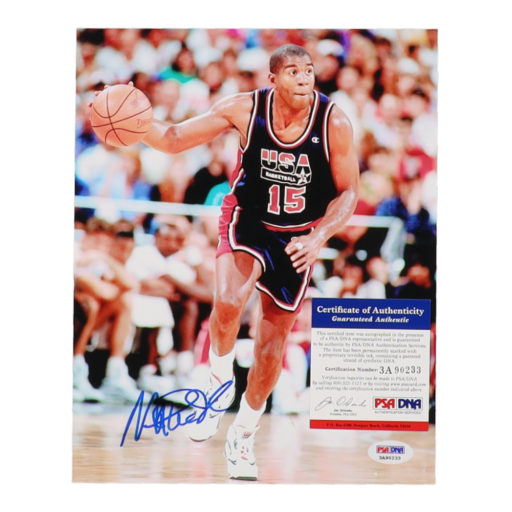 Magic Johnson Signed Team USA 8x10 Photo (PSA) | Pristine Auction