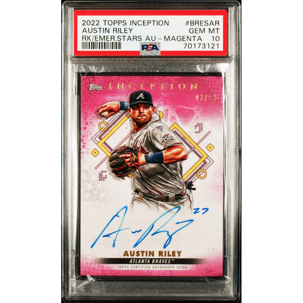 Austin Riley Signed 2022 Inception Rookie Emerging Stars Magenta #43/99 ...