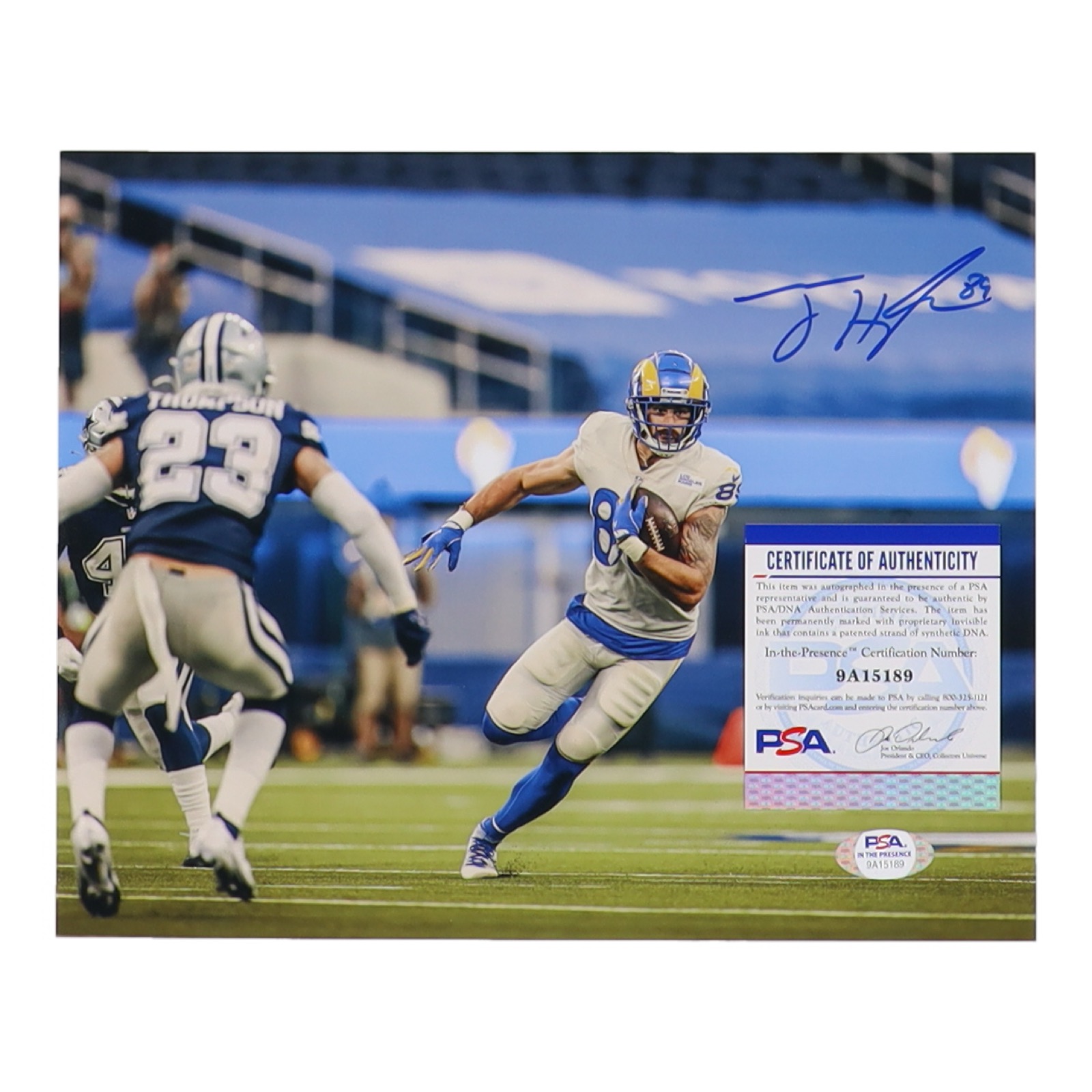 Tyler Higbee Signed Rams 8x10 Photo (PSA) | Pristine Auction