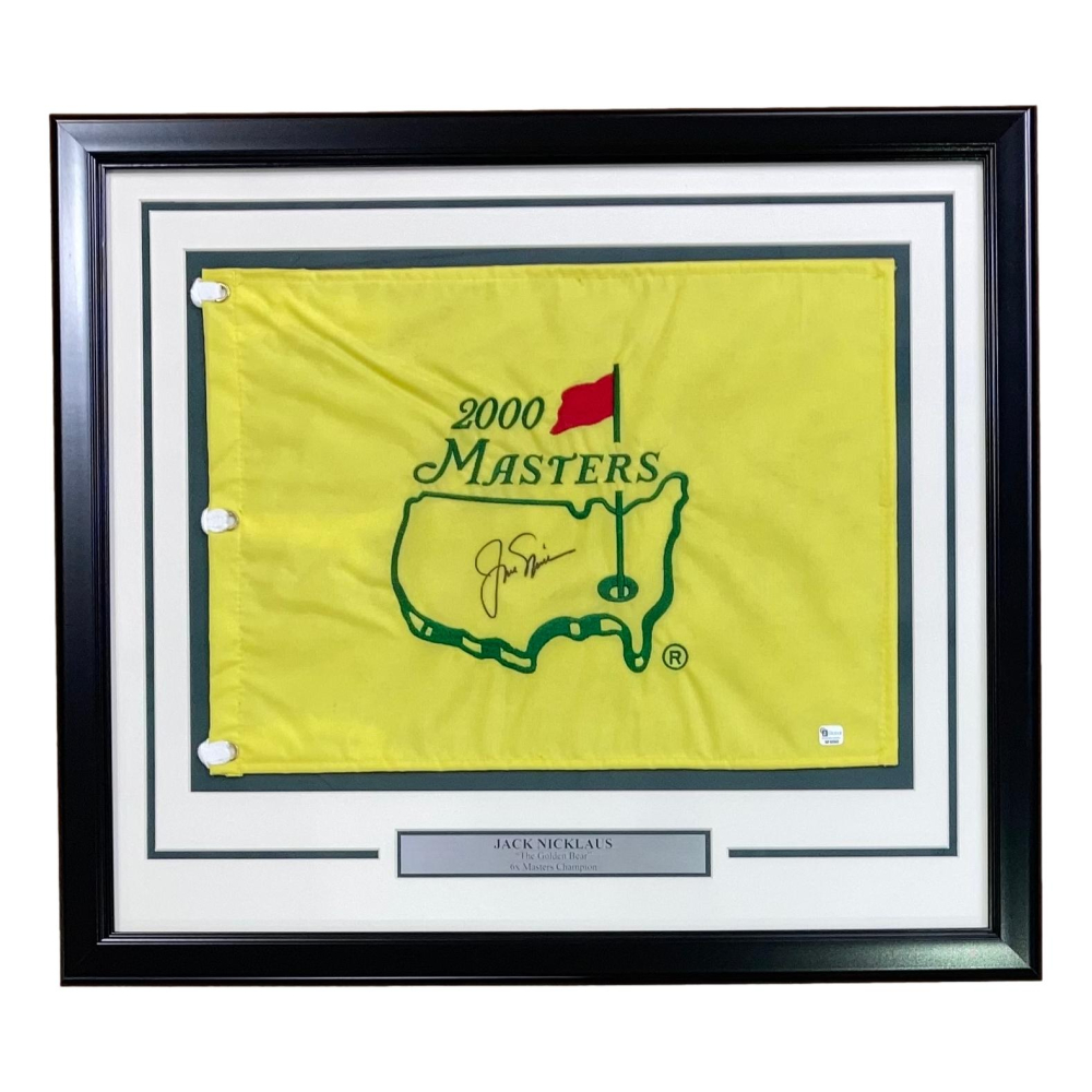 Jack Nicklaus Signed 22x27 Custom Framed 2000 Masters Golf Flag ...