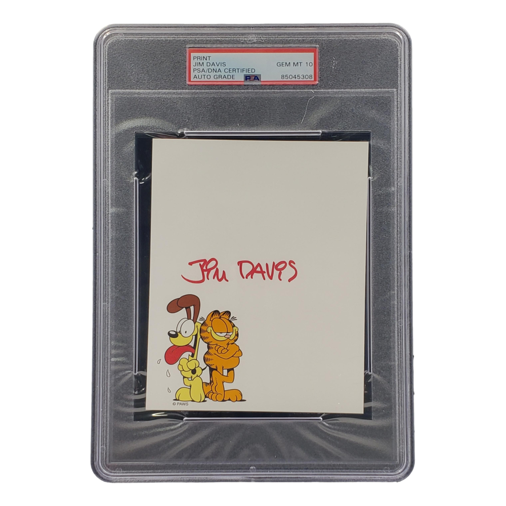 Jim Davis Signed "Garfield" 4x6 Photo (PSA | Autograph Graded 10 ...