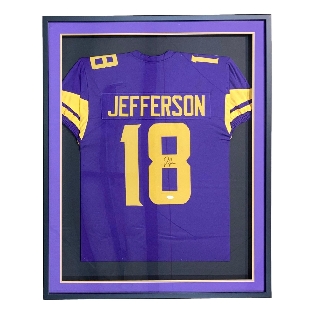 Justin Jefferson Signed 32x42 Custom Framed Jersey Display (JSA ...