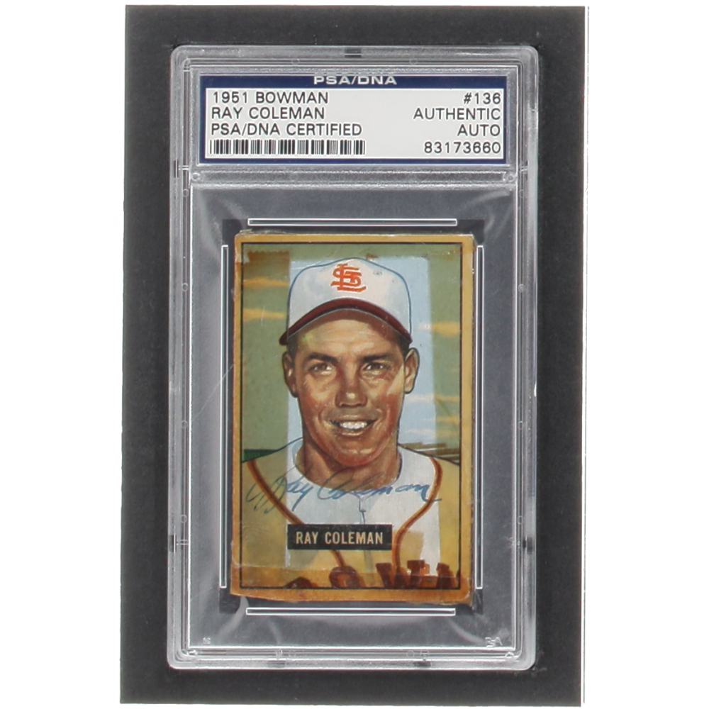 Ray Coleman Signed 1951 Bowman #136 (PSA) | Pristine Auction