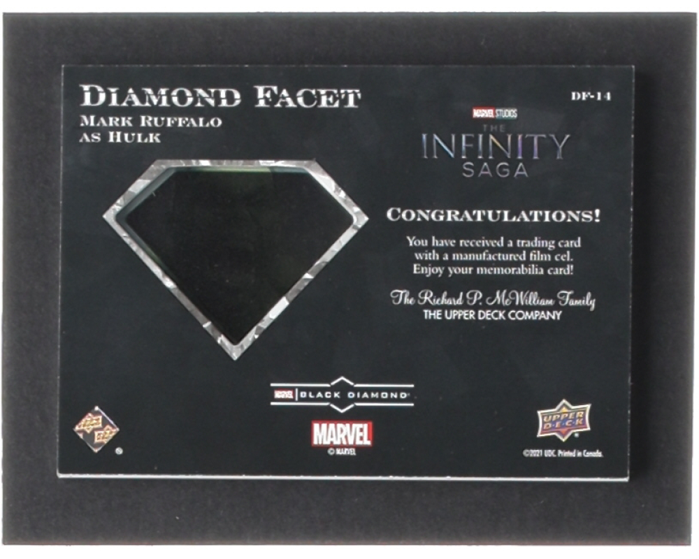 Mark Ruffalo as Bruce Banner 2021 Black Diamond Marvel Diamond Facet # ...