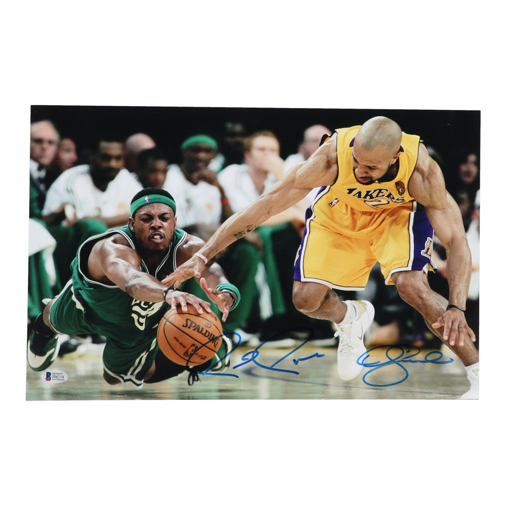 Paul Pierce & Derek Fisher Signed 11x17 Photo (Beckett) | Pristine Auction