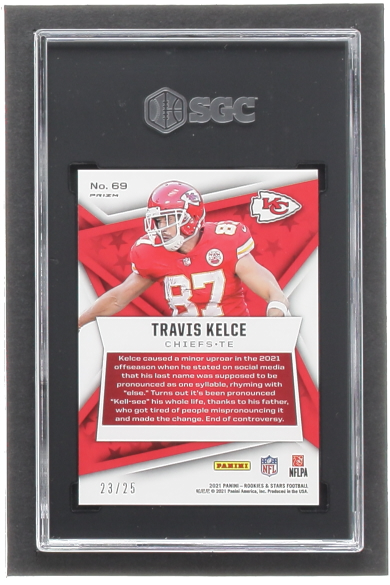 Travis Kelce 2021 Rookies and Stars Green Pulsar Prizm #69 #23/25 (SGC ...