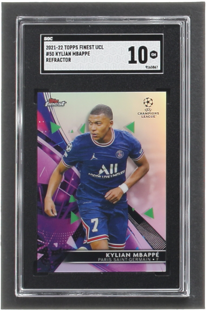 Kylian Mbappe 2021-22 Finest UEFA Champions League Refractors #50 (SGC ...