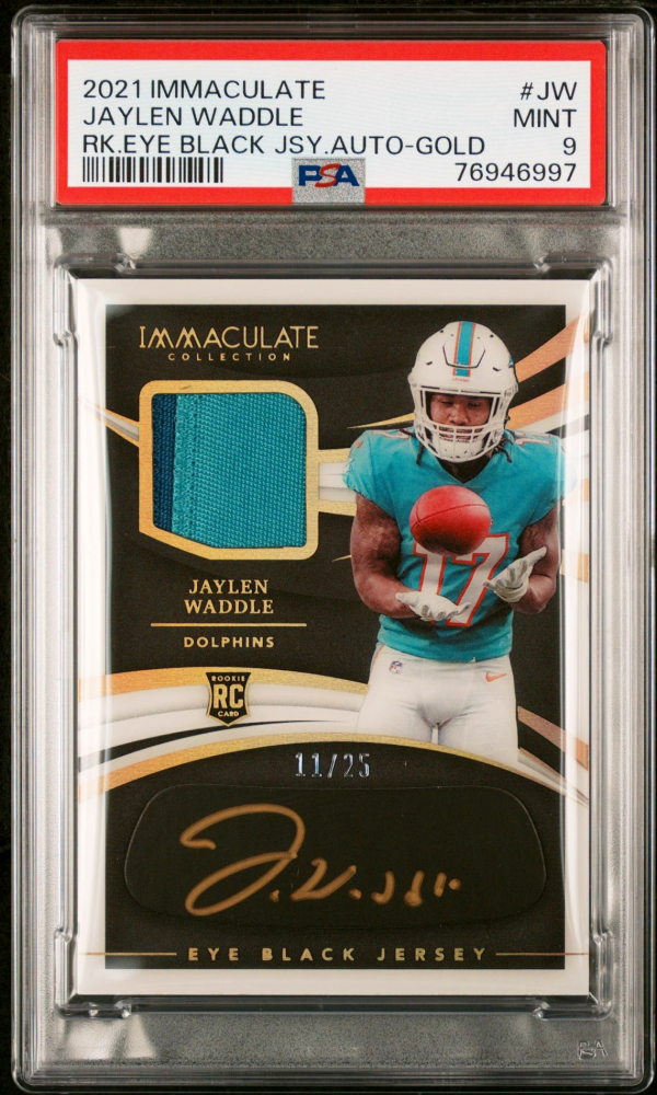 Jaylen Waddle Signed 2021 Panini Immaculate Rookie Eye Black Jersey ...