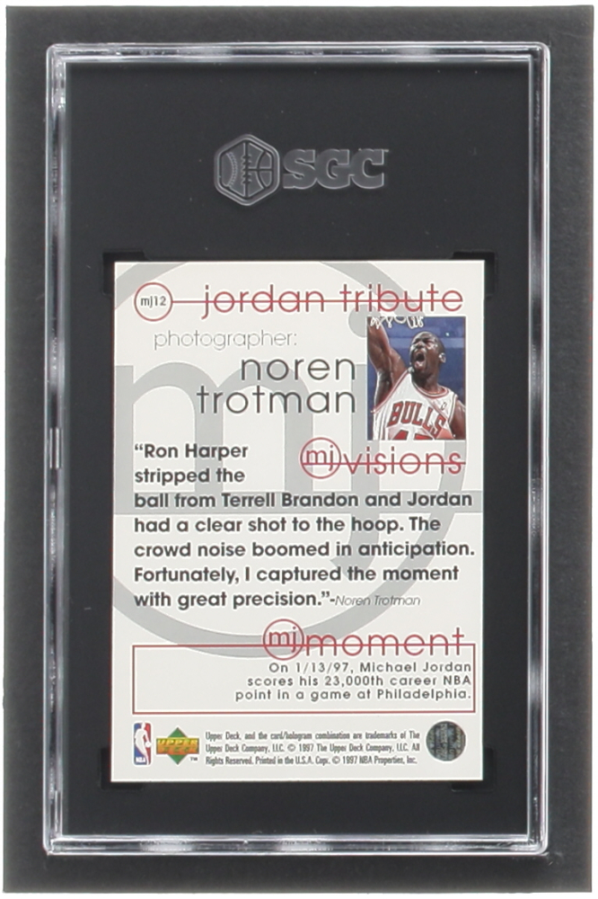Michael Jordan 1997 Upper Deck Michael Jordan Tribute #MJ12 VIS (SGC 10 ...