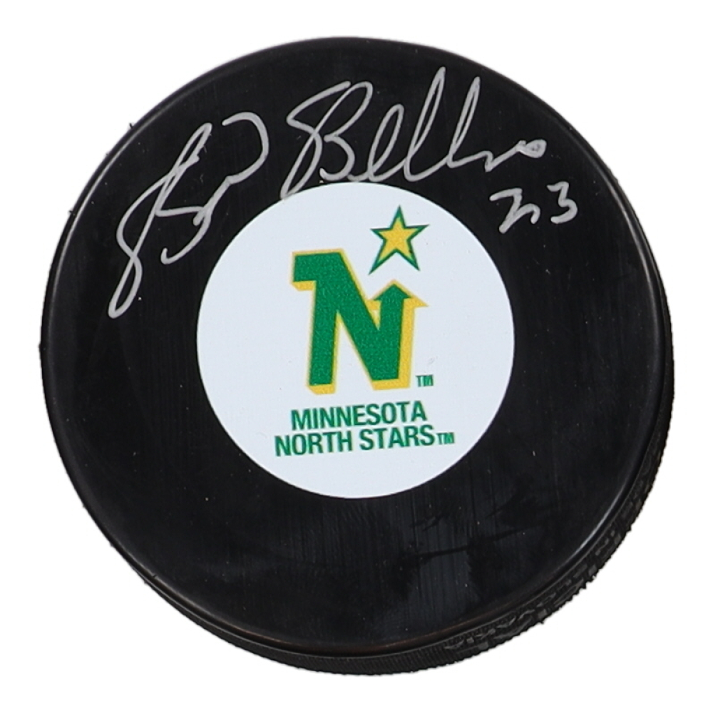 Brian Bellows Signed North Stars Logo Hockey Puck (SportsAuthentix ...
