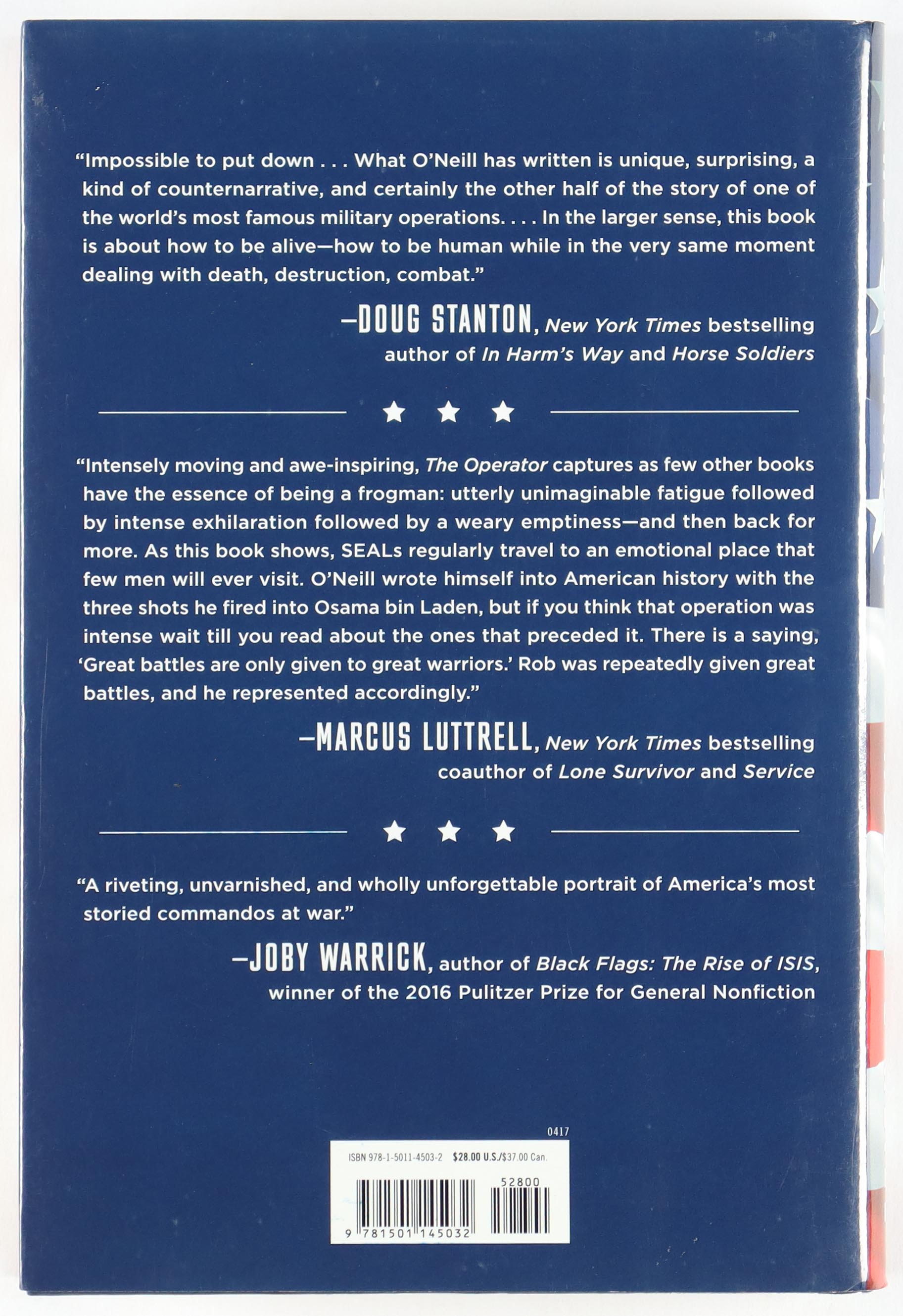 Robert O'Neill Signed "The Operator: Firing the Shots that Killed Osama ...