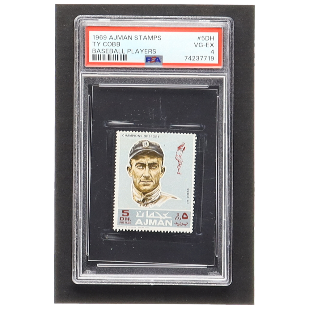 Ty Cobb 1969 Ajman Hall of Fame Stamps #5 (PSA 4) | Pristine Auction